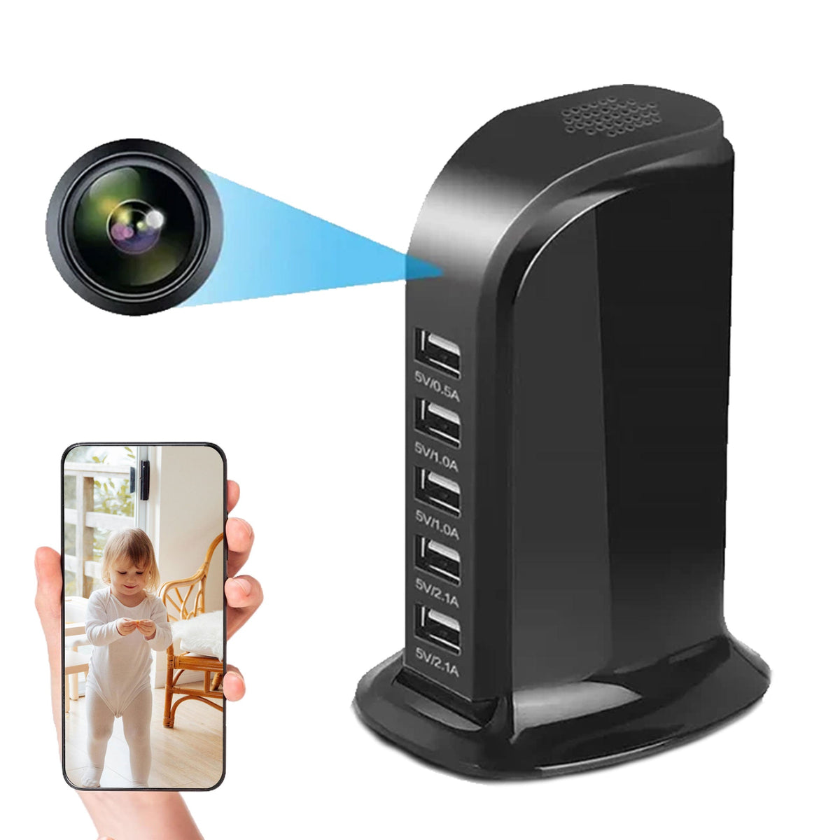 5 USB Charger Camera Hub - WiFi Surveillance with Motion Detection – Lizvie